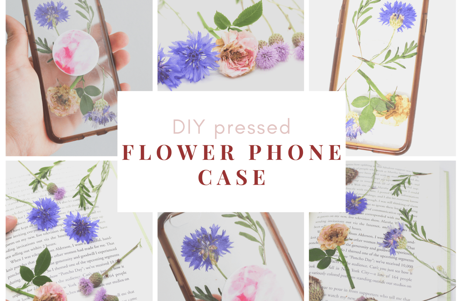 DIY Pressed Flower Phone Case (without resin) – the striped plaid