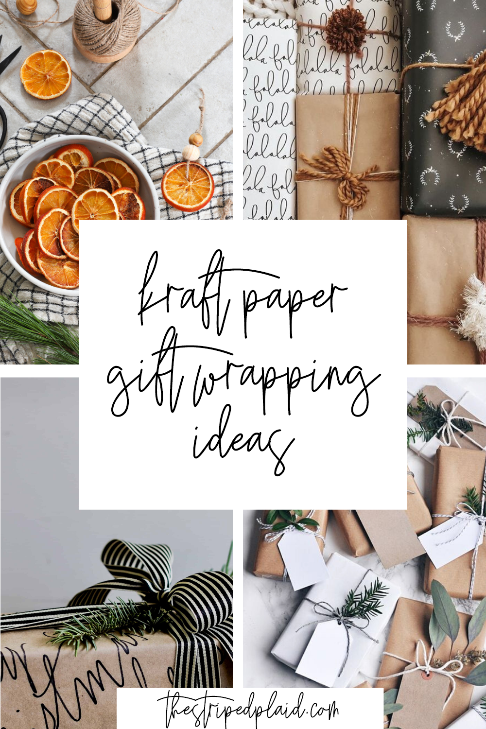 Kraft Paper Gift Wrapping Ideas – the striped plaid